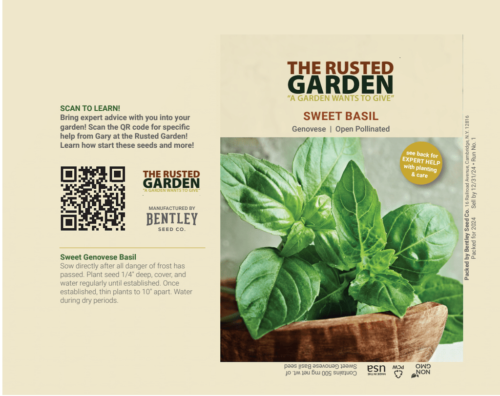 TRG QR Scan and Grow Seed Packs: Basil Seeds Genovese – The Rusted Garden